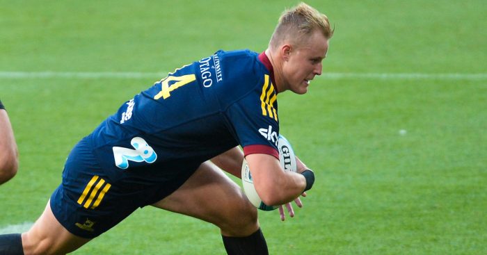 WATCH: Sam Gilbert stumbles before scoring try in Highlanders win ...