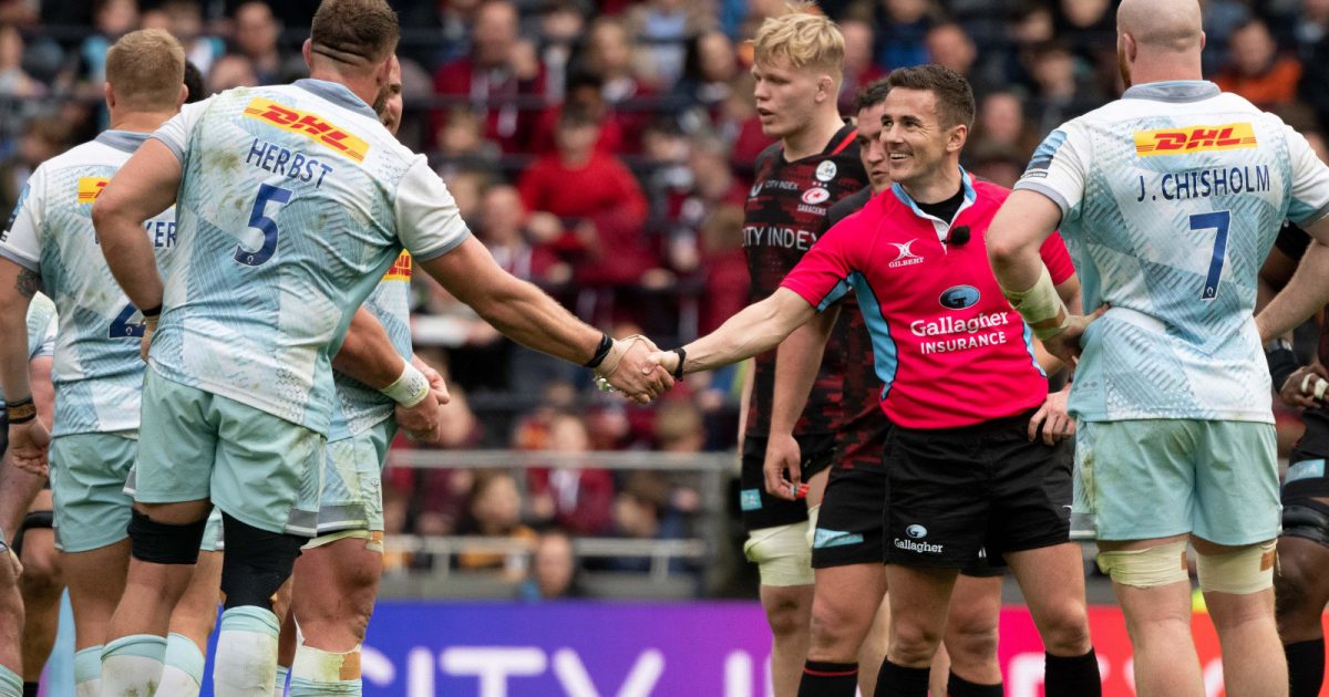 WATCH: Referee Luke Pearce floored by Harlequins lock Irne Herbst ...
