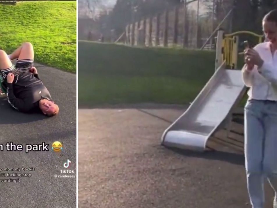 WATCH: Cardiff prop HILARIOUSLY gets stuck at children's playground ...