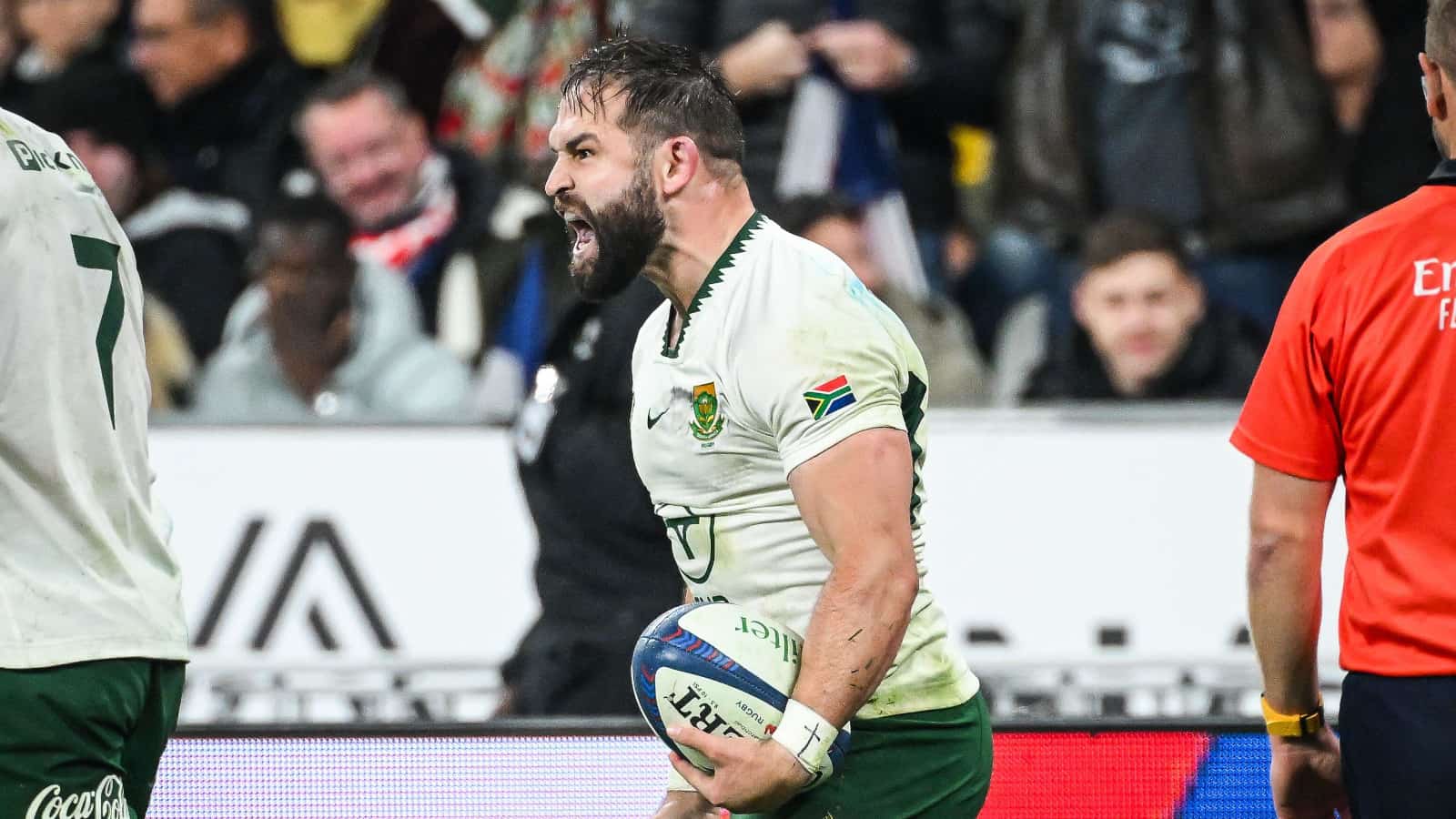 Springboks overcome Lood de Jager red card to stun France again