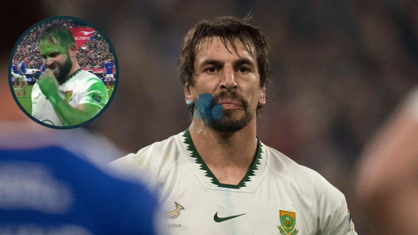 Eben Etzebeth didn't eat a Smurf! English blamed for painted Springboks