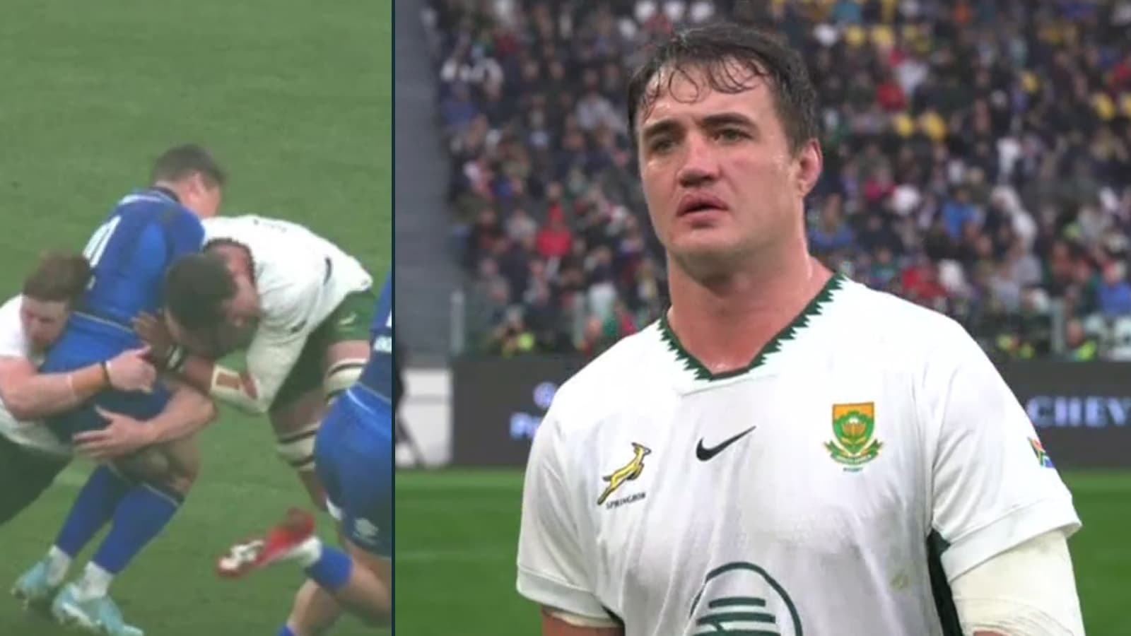 Italy v Springboks: Franco Mostert's controversial full red card